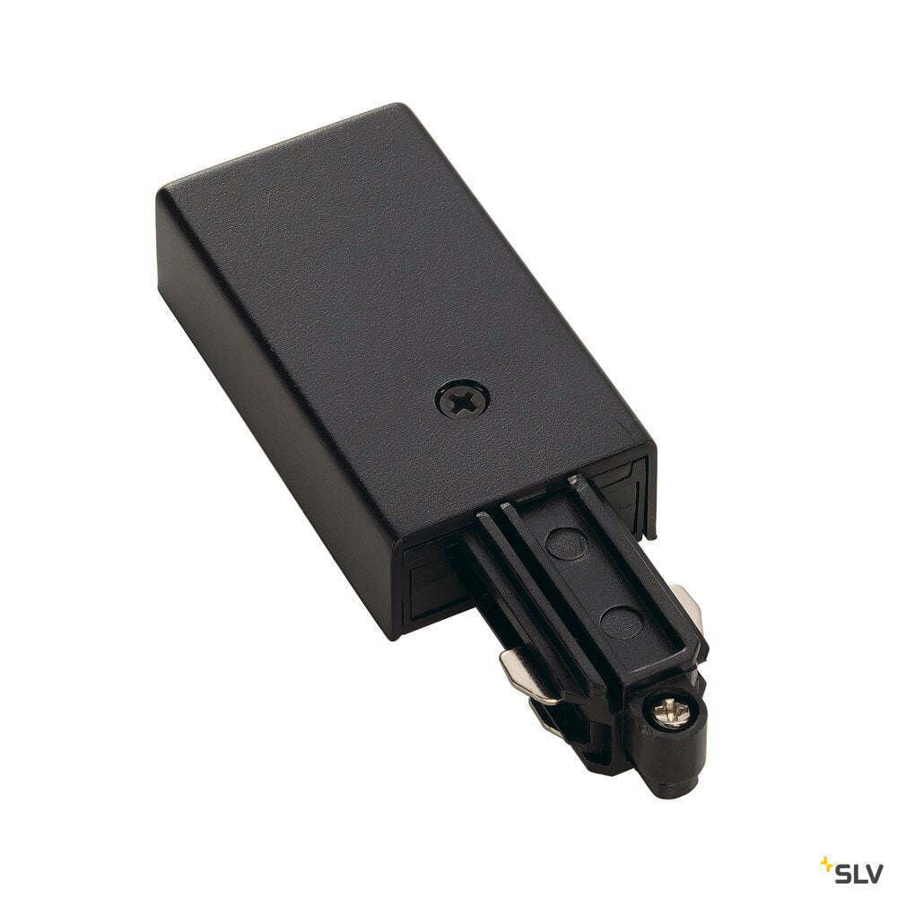 FEED-IN, for 1-phase high-voltage surface-mounted track, black, earth ...